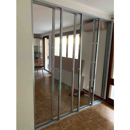 Plaquiste pose cloison séparative SAD 140 mm haute performance phonique ...